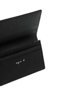 AGNES B. Bi-fold Leather Cardholder - Black