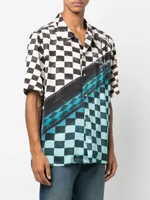BLUE SKY INN Embroidered-logo Checked Shirt