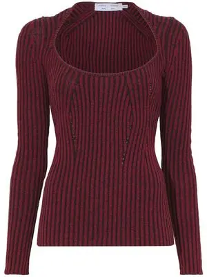 Proenza Schouler White Label Plaited Rib Scoop Neck Jumper - Red