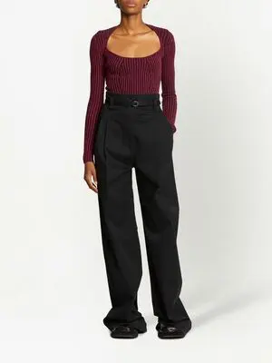 Proenza Schouler White Label Plaited Rib Scoop Neck Jumper - Red