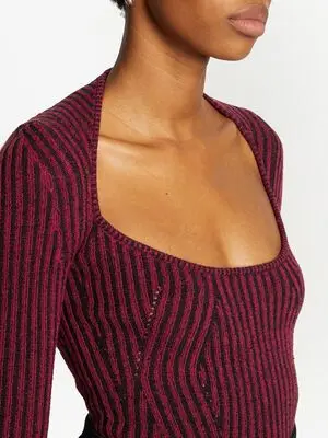 Proenza Schouler White Label Plaited Rib Scoop Neck Jumper - Red