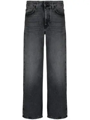 Off-White Logo-patch Straight-leg Jeans - Black