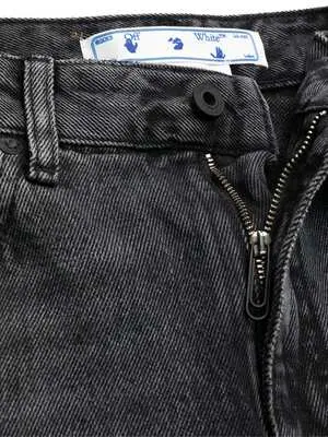 Off-White Logo-patch Straight-leg Jeans - Black