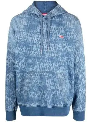 DIESEL® Logo Drawstring Hoodie - Blue