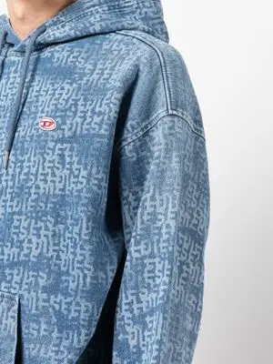 DIESEL® Logo Drawstring Hoodie - Blue