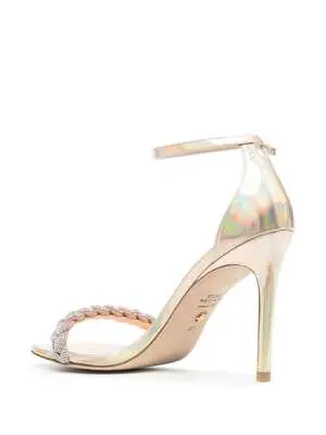 STUART WEITZMAN Crystal-embellished Iridescent Sandals - Gold