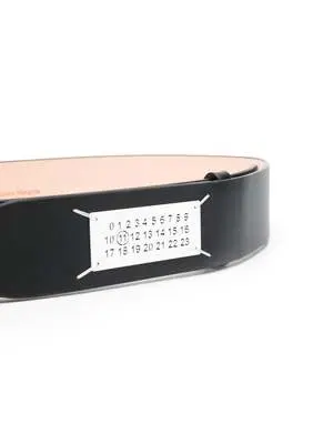 MAISON MARGIELA Leather Belt With Logo Appliqu