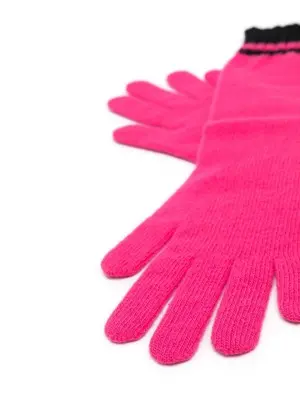 Alberta Ferretti Long Length Ribbed Knit Gloves