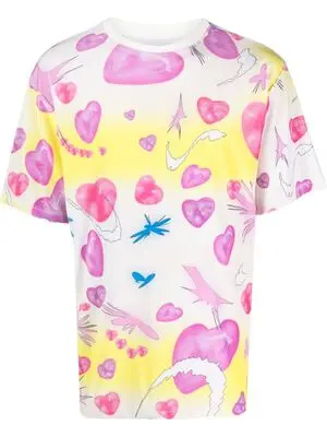 LIBERAL YOUTH MINISTRY Velvet-hearts Short-sleeve T-shirt - Pink