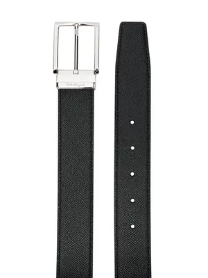 FERRAGAMO Buckle-fastened Leather Belt - Black