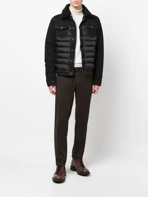 MOORER Button-up Padded Down Jacket - Black