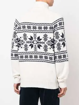 Brunello Cucinelli Cashmere Roll-neck Jumper - White
