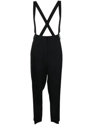 Brunello Cucinelli Cropped Brace-detail Trousers