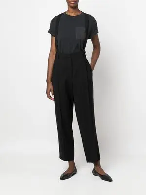 Brunello Cucinelli Cropped Brace-detail Trousers