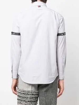 Thom Browne Grosgrain-armband Cotton Shirt - Grey