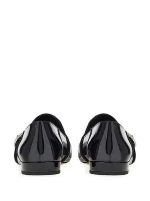 FERRAGAMO Vara Chain Loafers - Black
