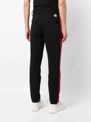 Moncler Side-stripe Tapered Trousers - Black