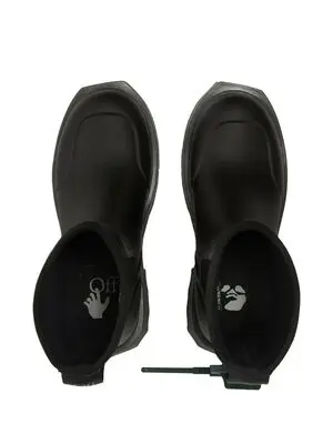 Off-White Sponge Logo-print Rain Boots - Black