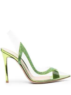 GIANVITO ROSSI Hortensia 105mm Slingback Pumps - Green