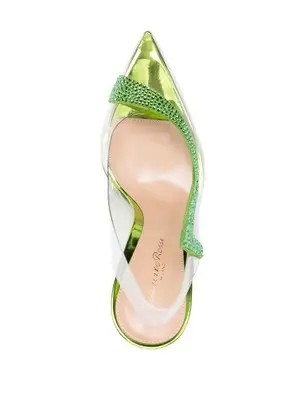 GIANVITO ROSSI Hortensia 105mm Slingback Pumps - Green