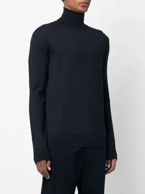 JIL SANDER Roll-neck Merino Wool Jumper - Blue