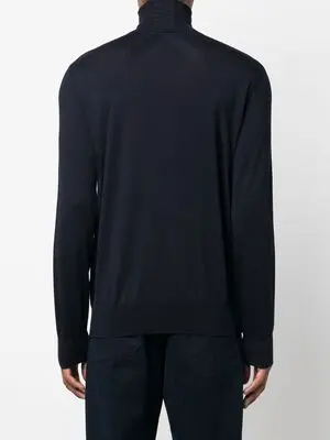 JIL SANDER Roll-neck Merino Wool Jumper - Blue