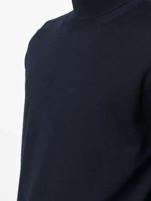 JIL SANDER Roll-neck Merino Wool Jumper - Blue