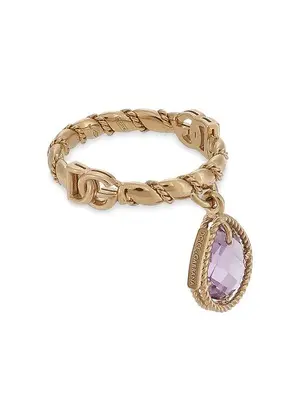 Dolce & Gabbana 18kt Yellow Amethyst Drop Ring - Gold