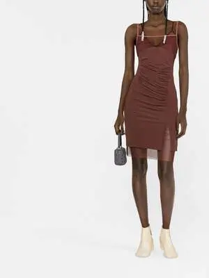 Helmut Lang Draped Front-slit Mini Dress