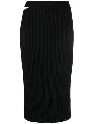 Helmut Lang Cutout Ribbed Knit Skirt