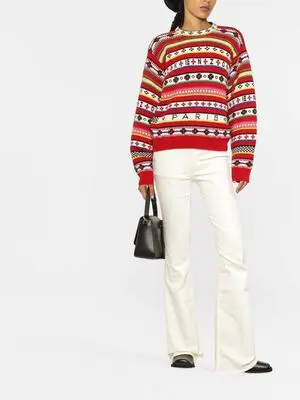 Kenzo Intarsia-knit Logo Jumper - Red