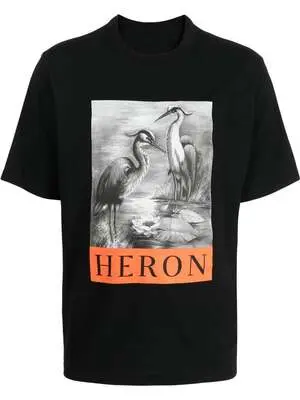 Heron Preston Graphic-print Cotton T-shirt - Black