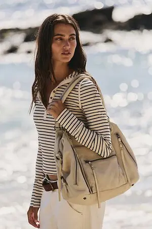 Free People We The Free Emerson Leather Tote Bag - Salt