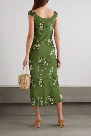 REFORMATION Demy Floral-print Georgette Midi Dress
