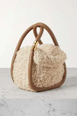 Boyy Beige Wonton 20 Leather-trimmed Shearling Tote Beige