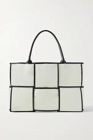 Bottega Veneta Arco Medium Leather-trimmed Canvas Tote