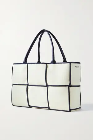 Bottega Veneta Arco Medium Leather-trimmed Canvas Tote