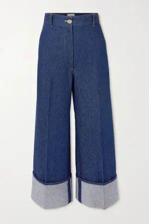 PATOU High-rise Wide-leg Organic Jeans - Blue