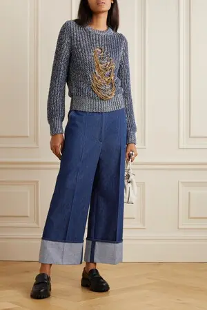 PATOU High-rise Wide-leg Organic Jeans - Blue