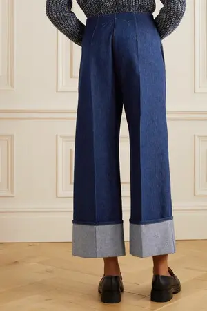 PATOU High-rise Wide-leg Organic Jeans - Blue