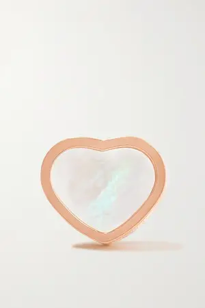 Chopard My Happy Hearts 18-karat Rose Mother-of-pearl Single Stud Earring - Gold