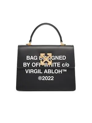 Off-White Jitney 2.8 Leather Top Handle Bag - Black