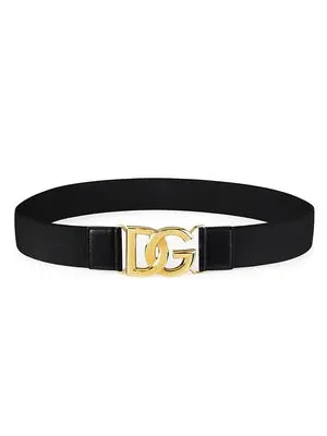 Dolce & Gabbana Women's DG Elastic Cross Belt - Black  - Black