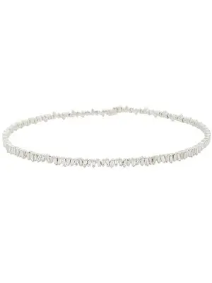 SUZANNE KALAN 18k White-gold And Diamond Baguette Choker