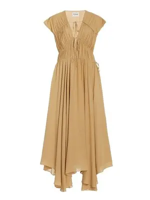 Tove Flores Pleated Georgette Silk Dress