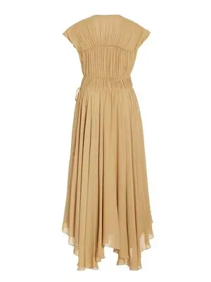 Tove Flores Pleated Georgette Silk Dress