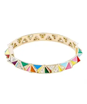 AISHA BARKER Origami Enameled 18k Yellow Gold Topaz Bracelet