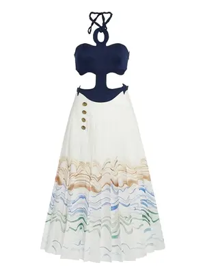 Rosie Assoulin Anchor Aweigh Stretch-cotton Midi Dress
