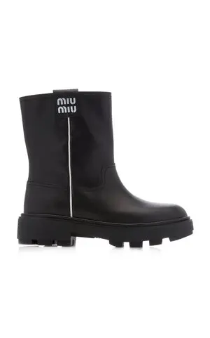 MIU MIU Leather Ankle Boots