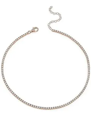 Shay 18k Rose Gold Pave Diamond Tennis Necklace